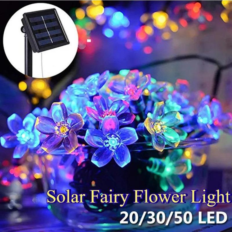 Lampu LED Suria, Kalis Air Taman, Lampu Rentetan Peri Bunga Ceri ...