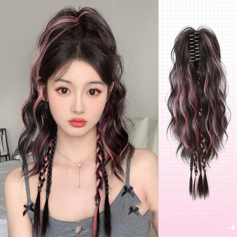 Y2K Ponytail Hair Extensions Wig Claw Clip Short Curly Natural - TikTok ...