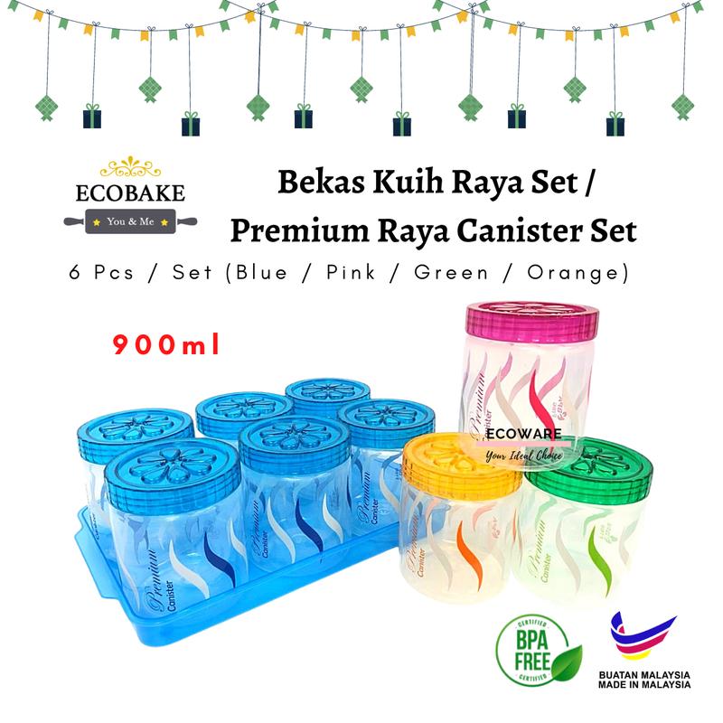 ECOBAKE Bekas Kuih Raya Set / Cookies Container Set / Bekas Kuih ...