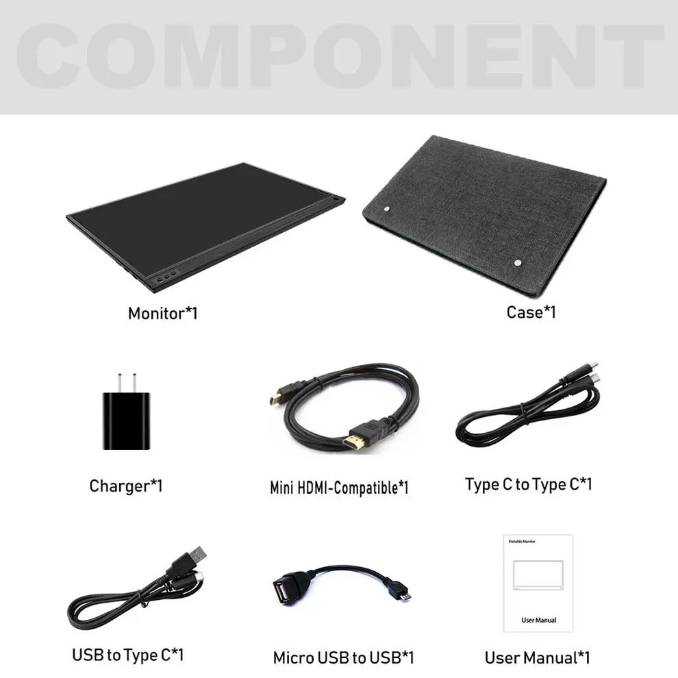 Portable Monitor, 1 Piece Christmas Gift 15.6 Inch 120Hz FHD Computer ...