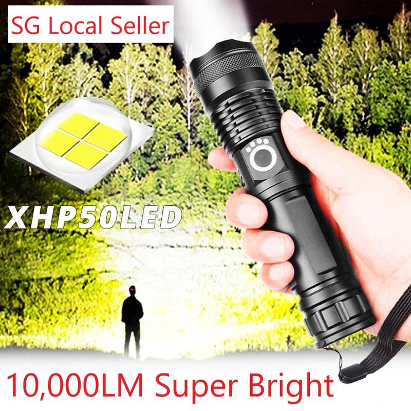 SG Local Stock2025model 10000lm Super Powerful LED Torch XHP50 - TikTok ...