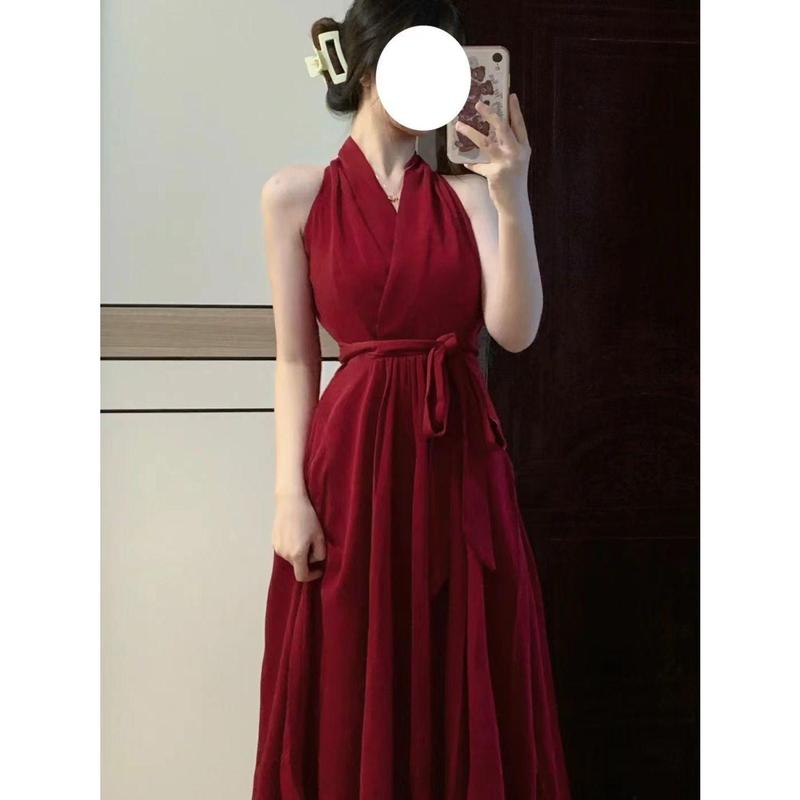 Gaun Panjang, Gaya Comel dan Seksi, Leher Halter Wanita, Gau - TikTok ...