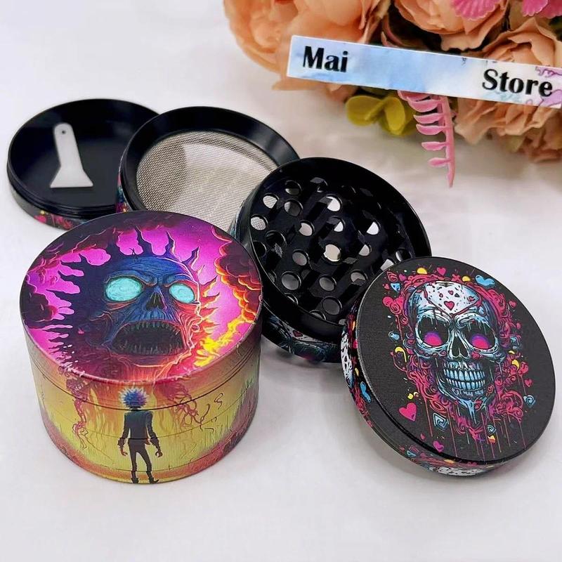1.6/2inch Skull Herb Grinder Metal 4-layer Manual Pepper Power - TikTok ...