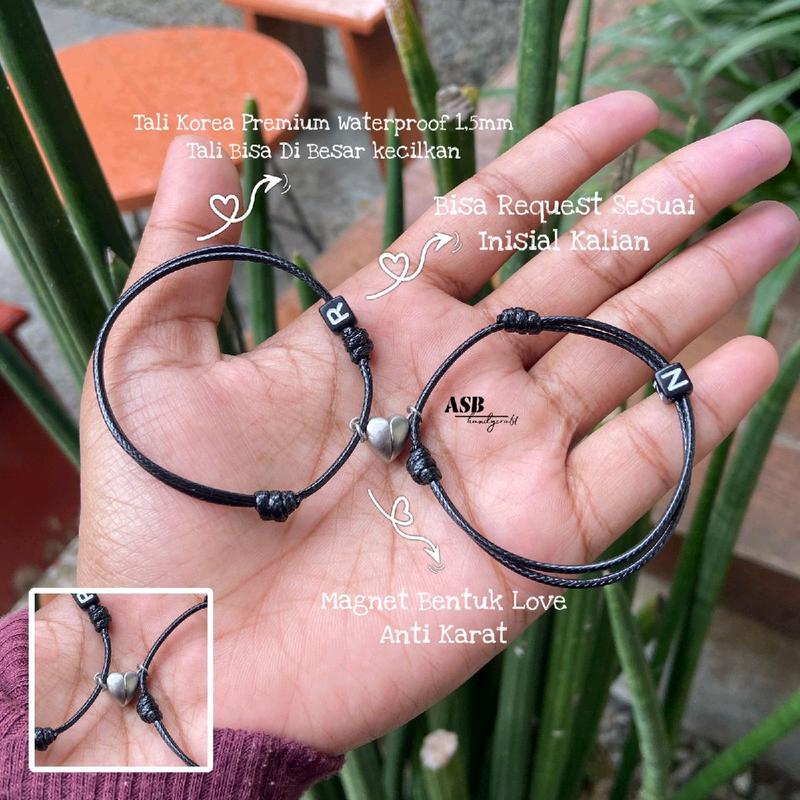 [FREEGIFT, COD] GELANG COUPLE INISIAL + MAGNET LOVE Bracelet - Shop ...