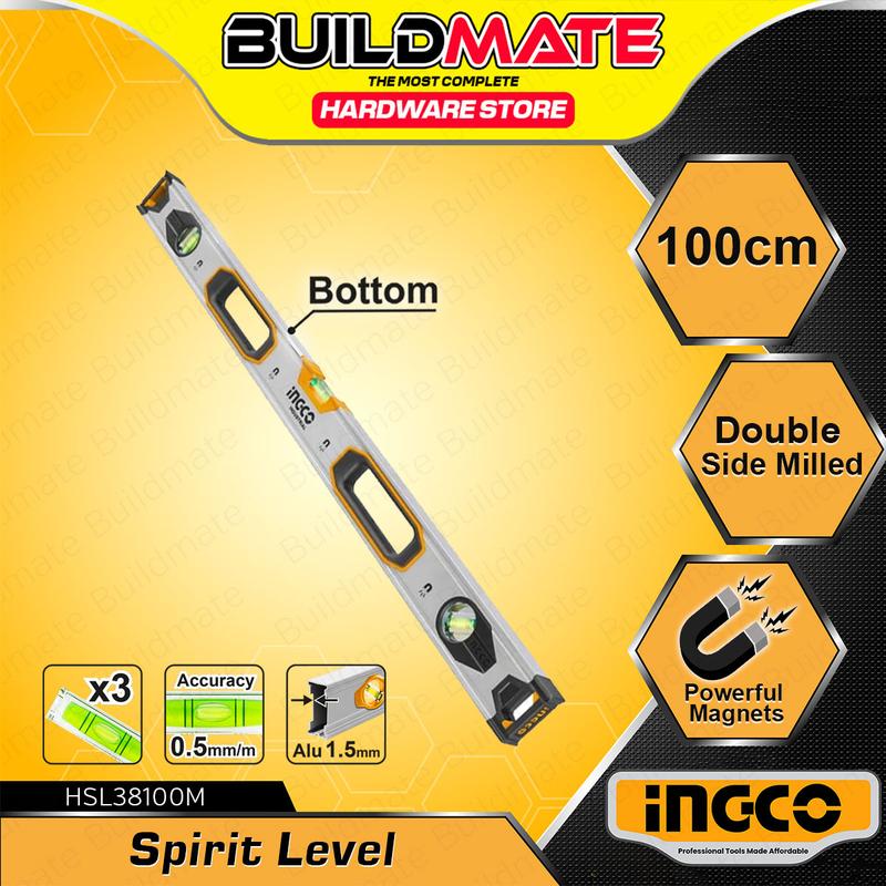 BUILDMATE Ingco Spirit level with Powerful Magnets 100cm - 120cm ...