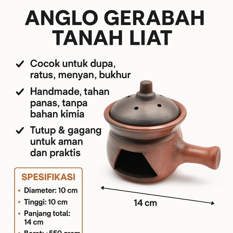Anglo Gerabah Aromaterapi Dupa Ratus Menyan Bukhur – Tungku Bakar Tanah ...