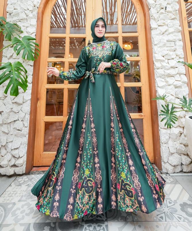 Gamis Satin Bkk Terbaru Ab Goes Maxi Muslim Silk Panjang - Shop | Tokopedia