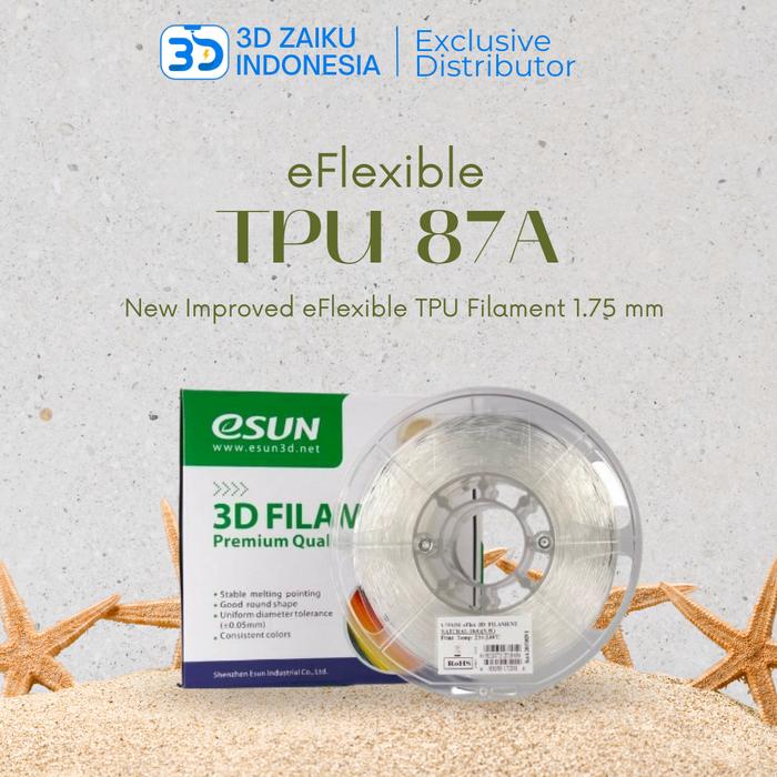 Promo eSUN TPU 87A Flexible eFlex 3D Filament New Improved TPU Filament ...