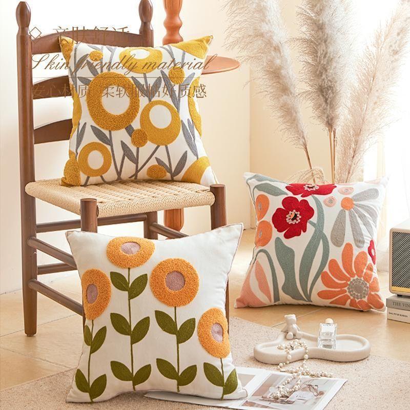 Bantal Kapas Bersulam Bunga Gaya Nordic, Baldu Mewah Mewah, Sofa Mewah ...