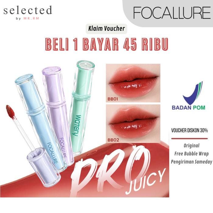 Promo FOCALLURE PRO JUICY WATERY LIP TINT GLOSSY PLUMP HIGH DEWY ...