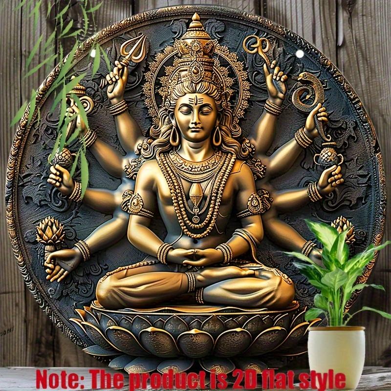 Vintage-Inspired 20x20cm/30x30cm Shiva Aluminum Decorative Plaque ...