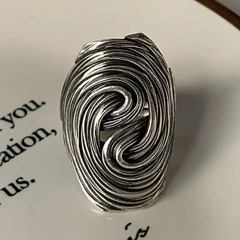 Cincin Besar Berlebihan, Gaya Vintaj, Reka Bentuk Bunga Geometrik ...