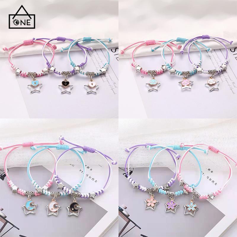 【Fulisa】3pcs Luminous Lucky Charm Moon Flower Couple Friendship ...