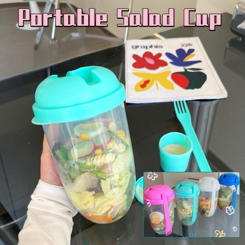Portable Salad Cup with Fork Breakfast Cups Cereal Nut Yogur - TikTok ...