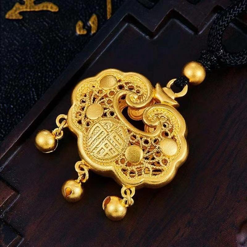 Silver Lock Peace Lock Silver Necklace for Women, Chinese Style ...