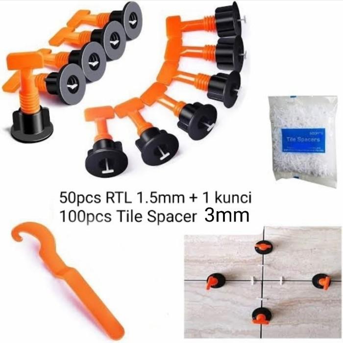 Reuseable Tile Leveling 1.5mm + Tile spacer 3mm - alat perata keramik ...