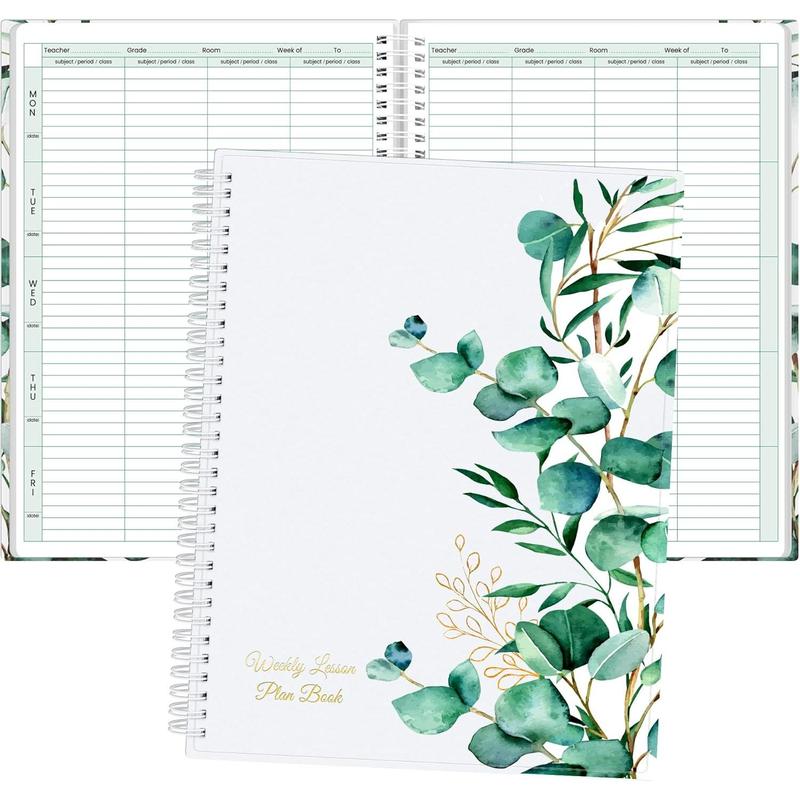 8 Period Teacher Lesson Plan Book - Days Vertically, Undated Teacher ...