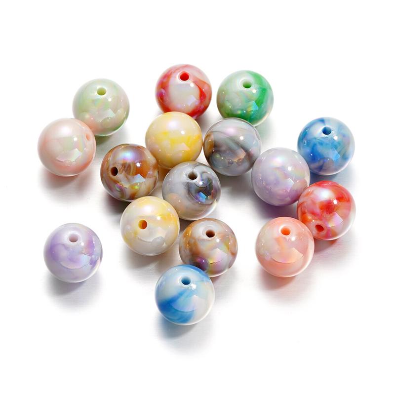 St.kunkka 5pcs Acrylic Color Plated Round Beads Smudge Beads - TikTok ...