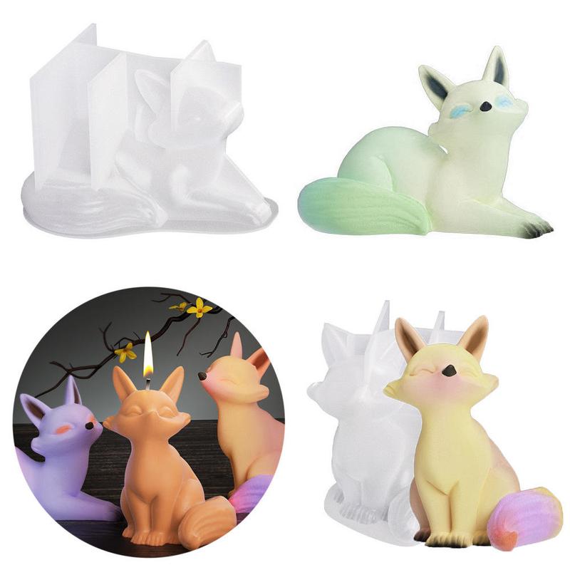 Fox Candle Mold Epoxy Resin Crafts Easy-release Cute Fox Aromatherapy ...