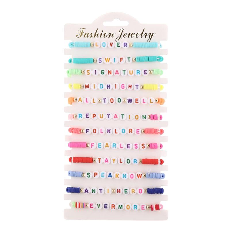12pcs Taylors Friendship Bracelets Letter Swifties Beaded Wristband ...