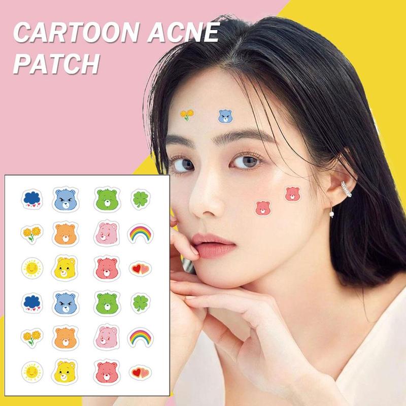 Cartoon Acne Patch 24pcs Acne Sticker Cute Facial Care Color - TikTok ...