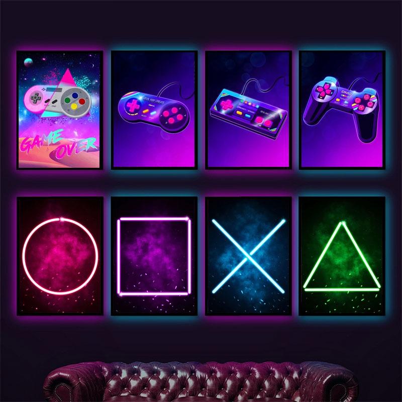 Lukisan Hiasan, Tema Permainan Retro, Reka Bentuk Pad Permainan ...