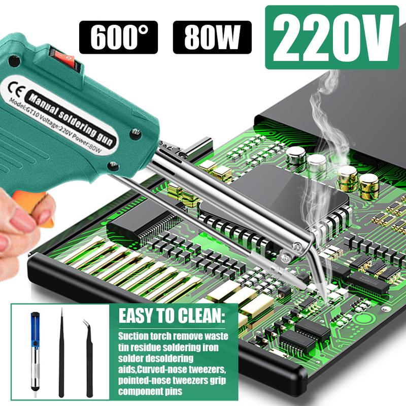 NEW 80W Manual Soldering Gun Hand-held External heating Soldering ...