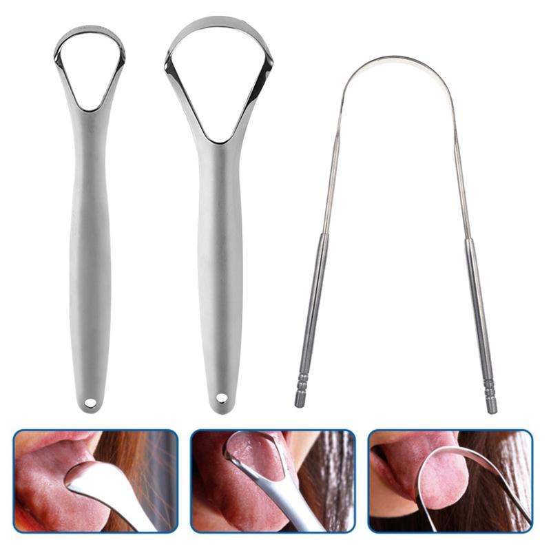 Tongue Scraper Set Stainless Steel Tongue Brush for Oral Hygiene ...