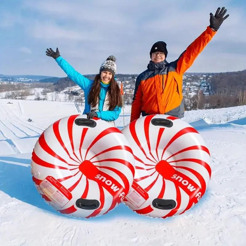 Practical PVC Inflatable Ski Ring with Handle Foldable Sledding ...
