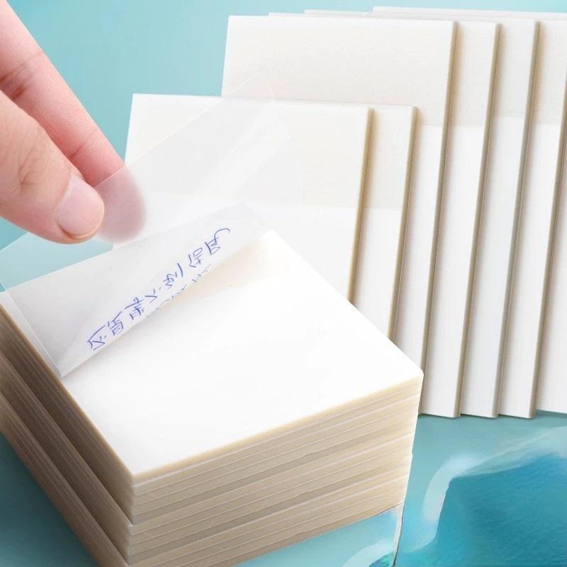 3-Sizes 50 Sheets Waterproof & Clear Sticky Notes Self-adhesive ...