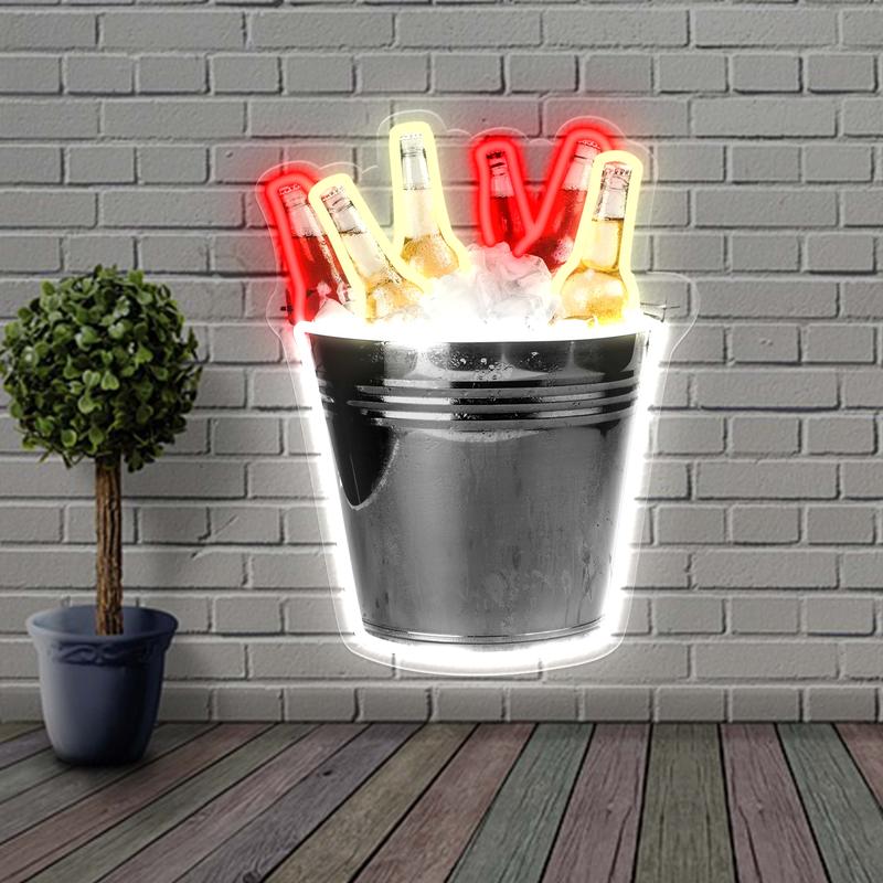 Beer Barrel Neon Sign for Wall Decor，Dimmable Bar Neon Light Sign for ...
