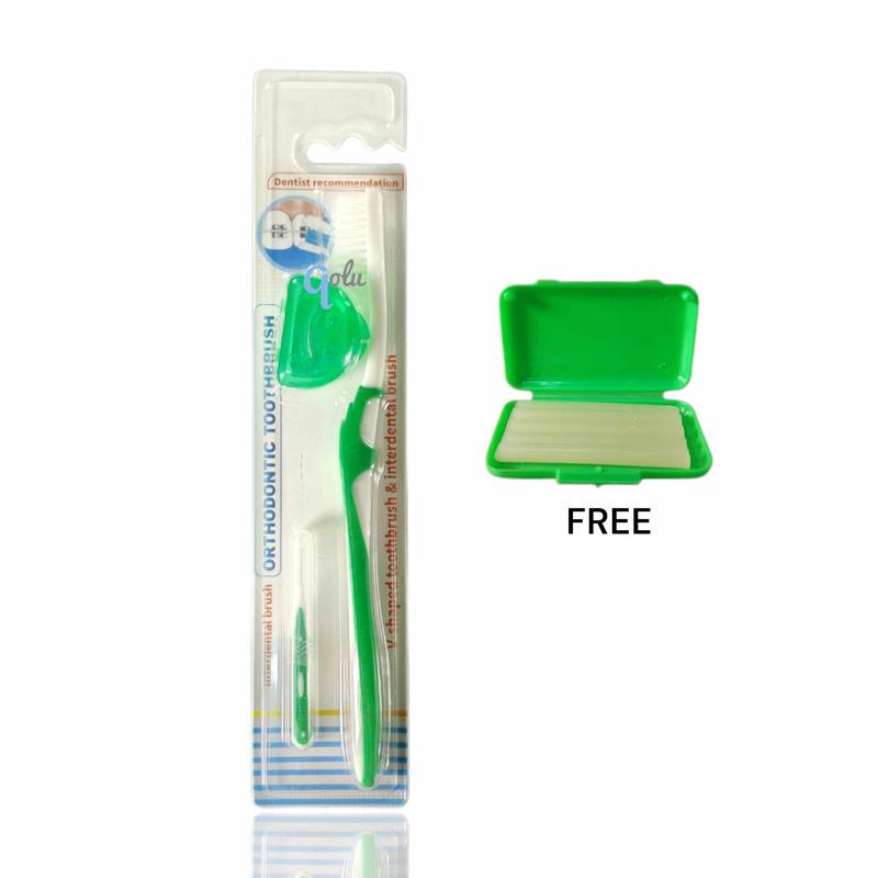 Bundle Ortho Brush White Nylon U Toothbrush With Interdental - TikTok ...