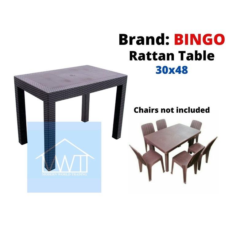 Bingo Rattan Table 6 Seaters 30X48 (chairs not included) - TikTok Shop ...