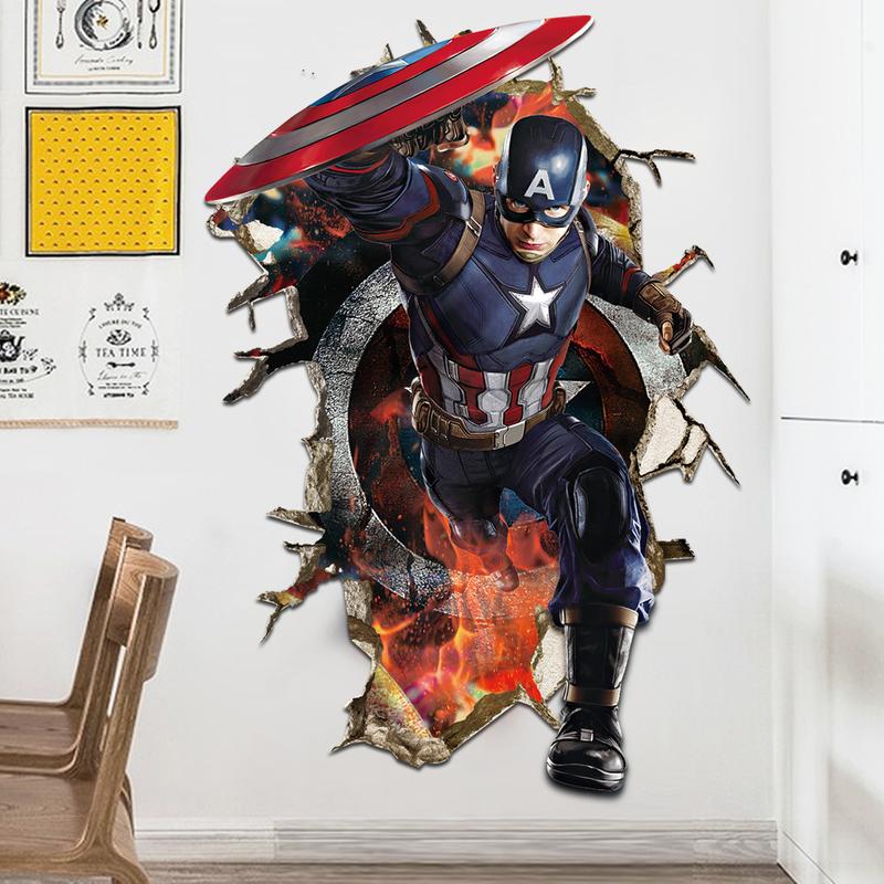 Cartoon Children's Room Decorative Stickers 3D Marvel Wall Stickers ...