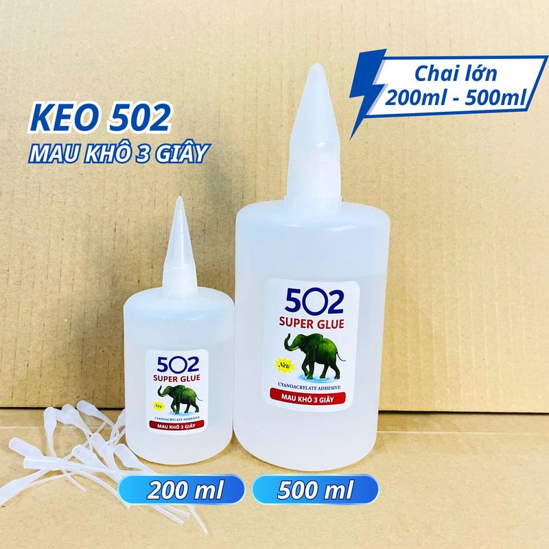 Keo 502 con voi loại tốt chai 200ml 500ml, keo dán sắt dính - TikTok ...