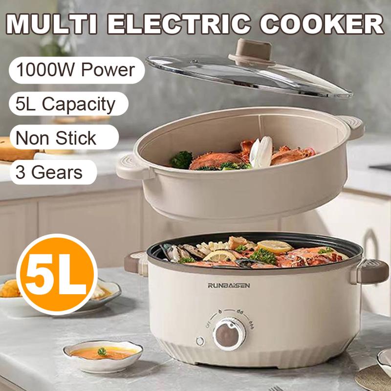 [COD] 5L Large Capacity Multifunctional Electric Cooker Non-Stick ...