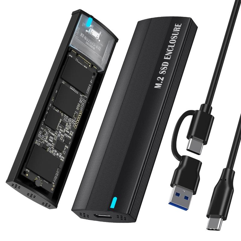 Aluminum M.2 NVMe Sata SSD Enclosure Box Support USB 3.1 10Gbps Fast ...