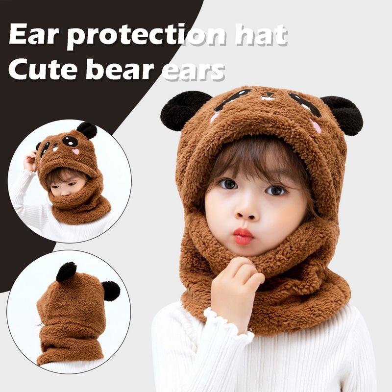 Topi S untuk kanak-kanak, topi bayi dengan selendang, topi musim ...