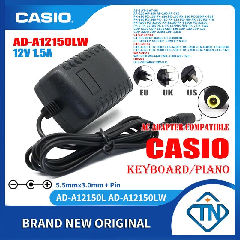 12V 1.5A AC/DC Adapter AD-A12150LW for Casio CDP-235R CDP-S100 CDP-S150 ...