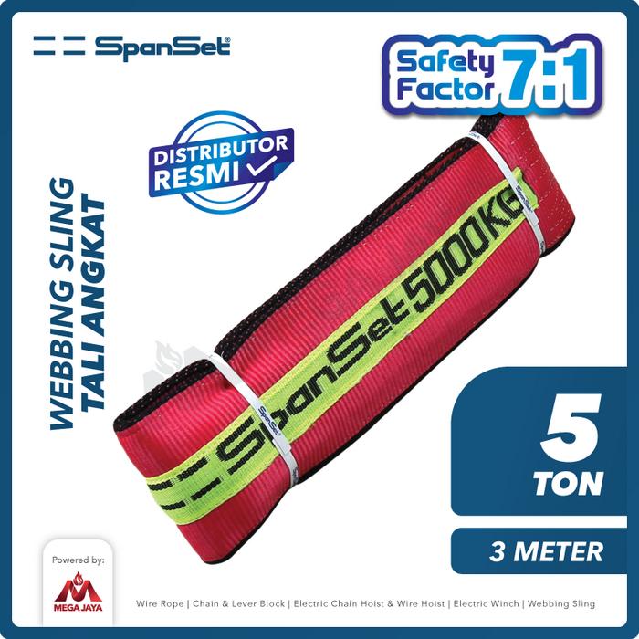 Promo SPANSET Webbing Sling Belt / Tali Angkat 5 Ton x 3 Meter Cicil 0% ...
