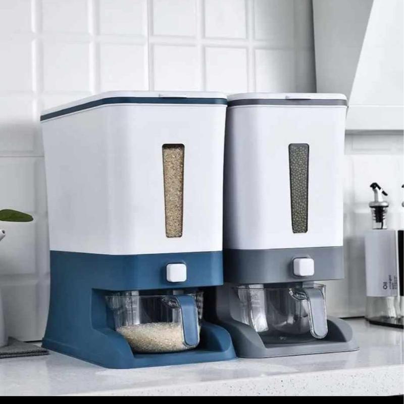 8kg rice dispenser and storage with measuring cup Container Cover ...