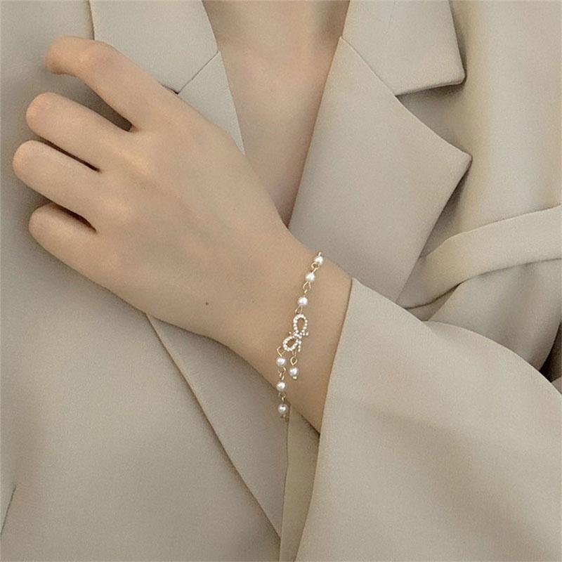【Fulisa】Micro-Inlaid Bow Bracelet Electro Sweet Versatile Girlfriends ...