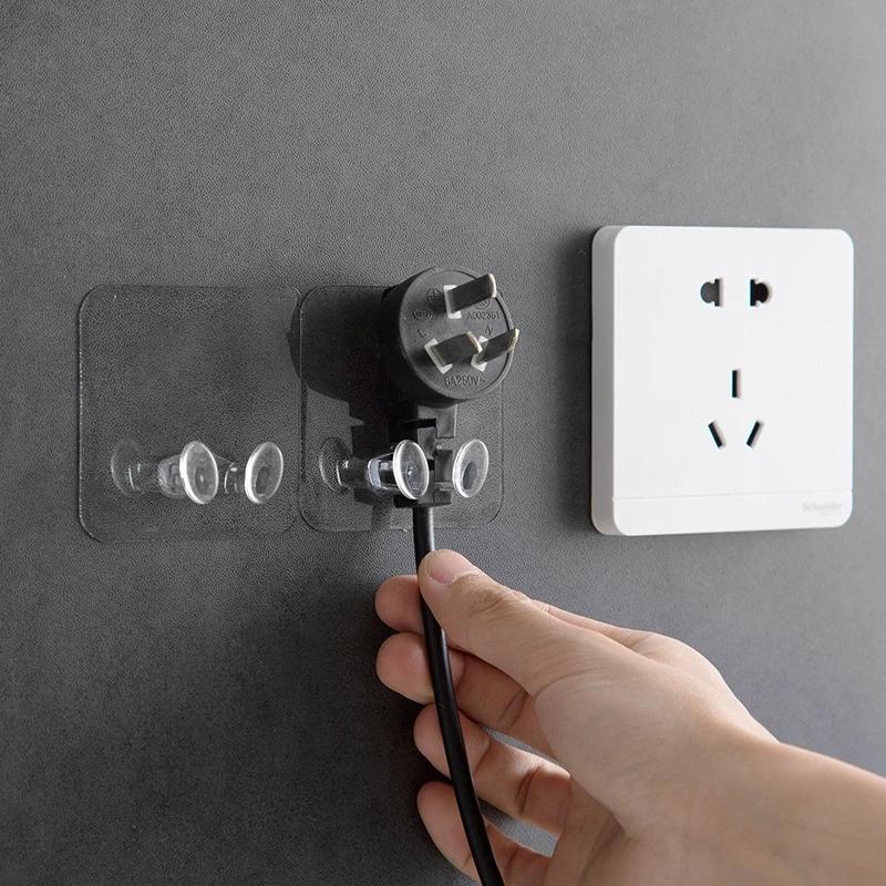 2pcs Multifunction Adhesive Plug Hooks Wall Hanger Space Saver - TikTok ...