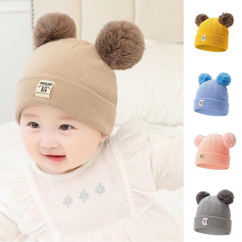 1Pc Knitted Winter Cute Hairball Plush Thick Ear Protection Cap ...