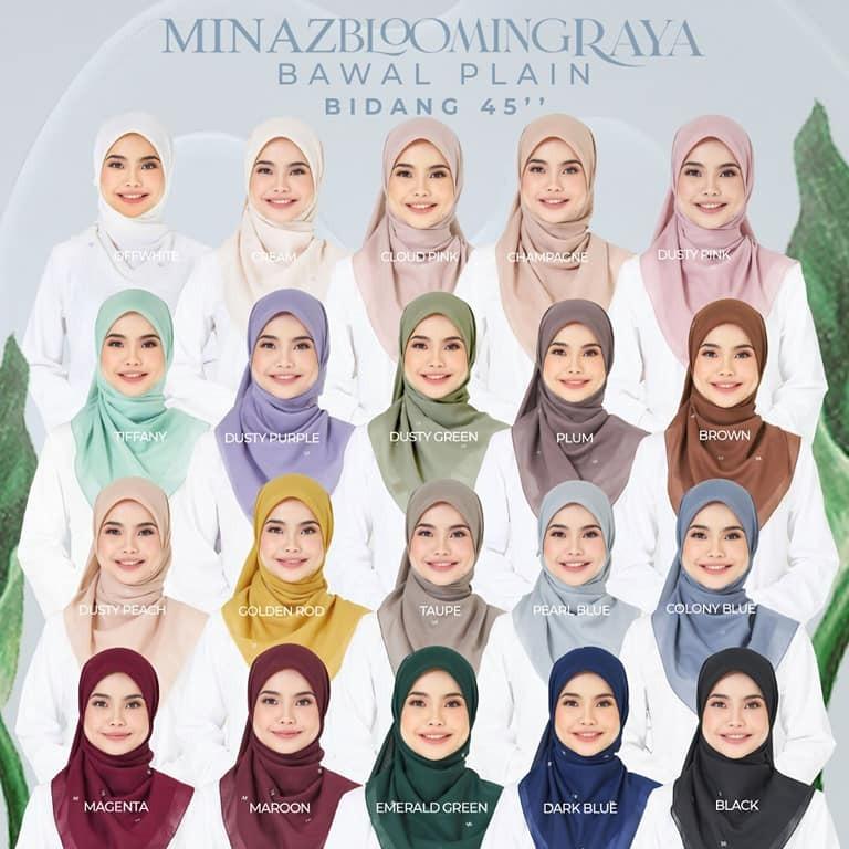MINAZ HIJAB Bawal Plain M Stone - TikTok Shop Malaysia