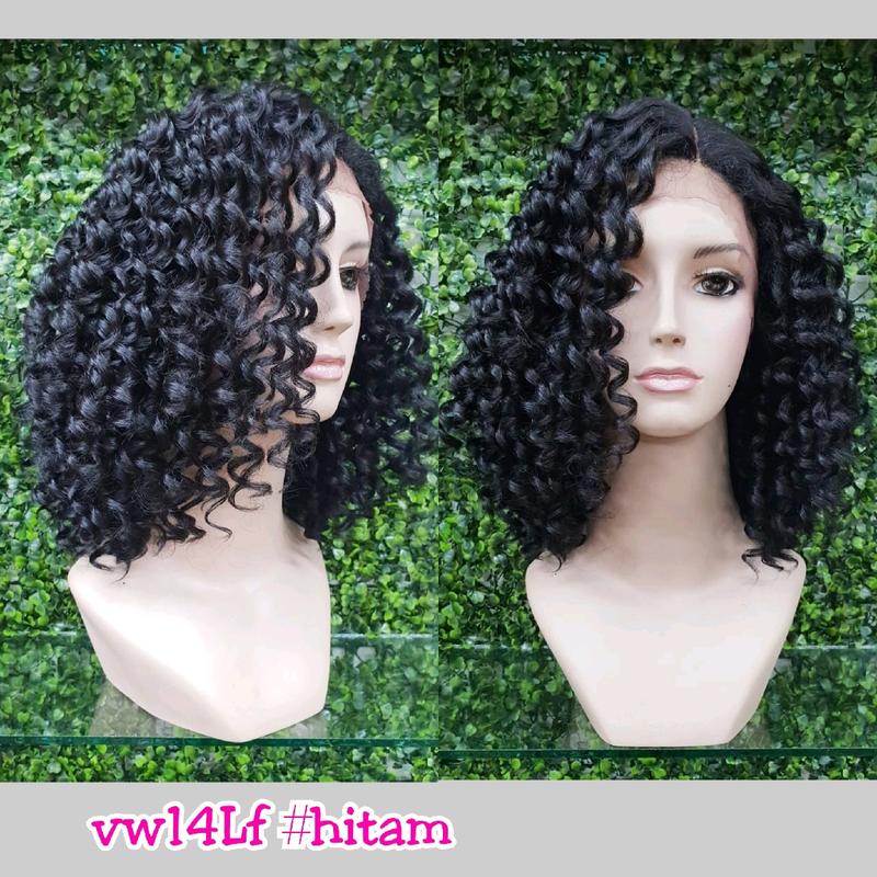 Wig Front Lace Rambut Palsu Dewasa Pendek 35 CM Keriting VW 14 - Shop ...