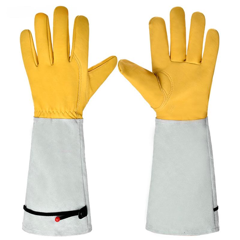 Outdoor long work gloves gardening gloves pruning welder sheepskin ...