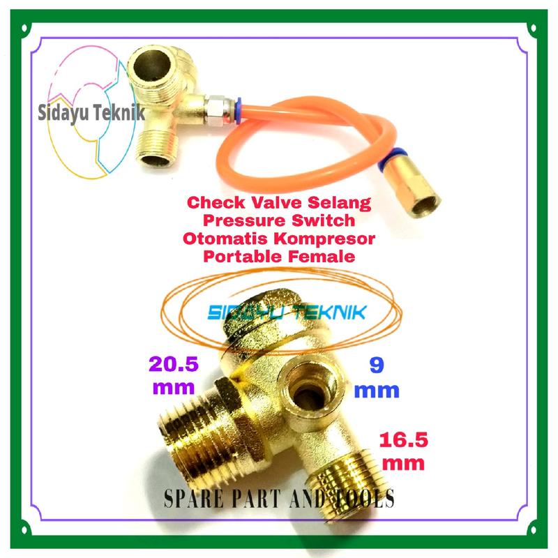 check valve selang pressure switch otomatis kompresor portable female ...