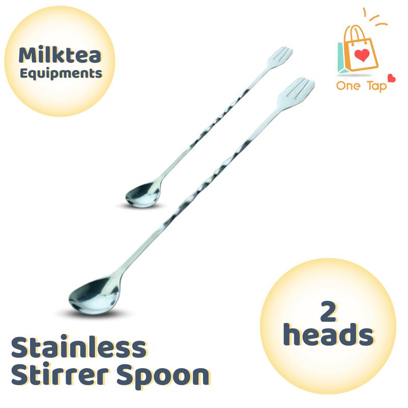 Stainless Stirrer Spoon 2 Head / Milk Tea Stirrer / coffee stirrer ...