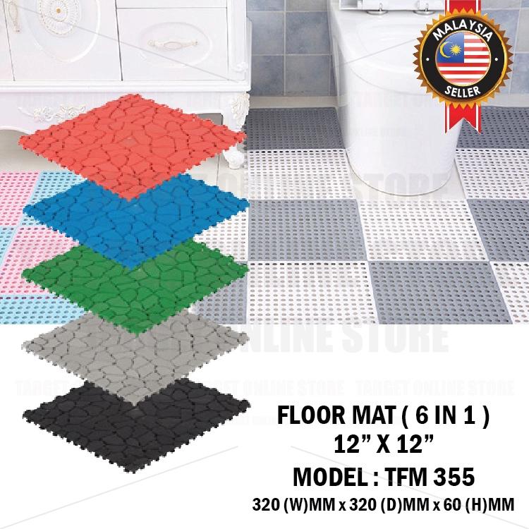 FELTON TFM 355 Floor Mat ( 6 in 1 ) Home Bathroom 12"x12"/Pelapik ...